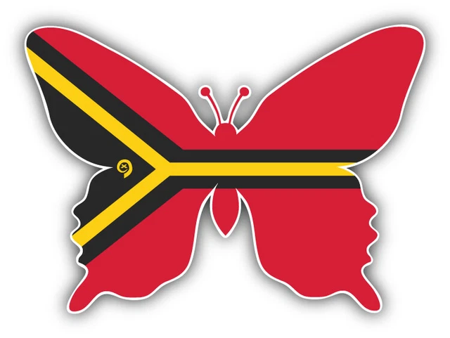 DOPASTICKER Vanuatu Butterfly World Flag Sticker Decal Phone Decal ...