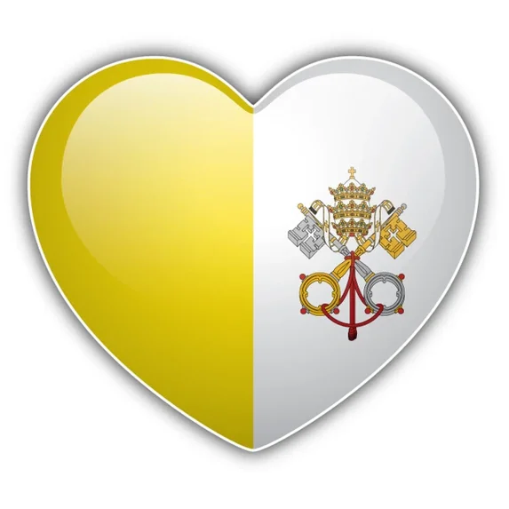 DOPASTICKER Vatican Heart Flag Sticker Decal Phone Decal Water Bottle ...
