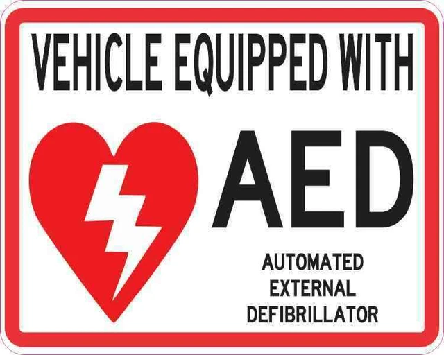 DOPASTICKER Vehicle Equipped With Aed Sticker Medical Defibrillator Car ...