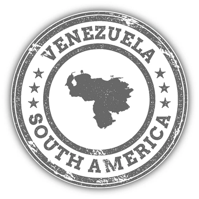 DOPASTICKER Venezuela Map South America Grunge Rubber Travel Sticker ...