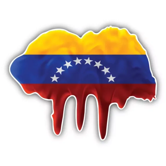DOPASTICKER Venezuela World Flag Blot Sticker Decal Phone Decal Water ...