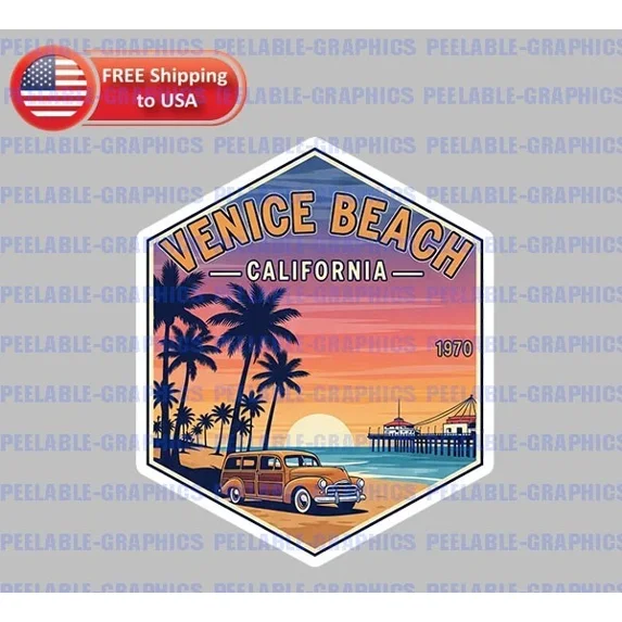 DOPASTICKER Venice Beach California Sticker Toolbox Tablet Sticker ...