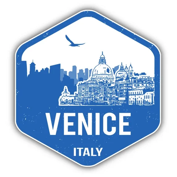 DOPASTICKER Venice City Italy Grunge Travel Stamp Sticker Decal Phone ...