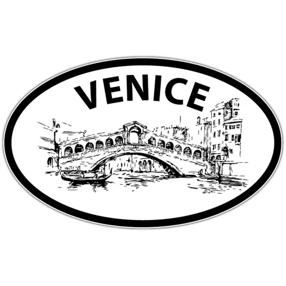 DOPASTICKER Venice City Italy Oval Car Window Sticker Decal Phone Decal ...