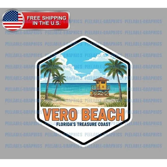 DOPASTICKER Vero Beach Florida Sticker Souvenir Travel Sticker Phone ...