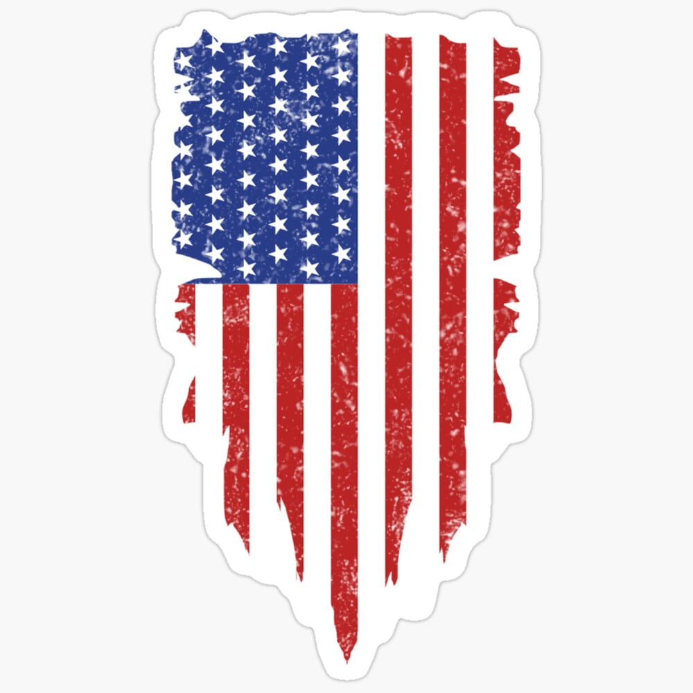 DOPASTICKER Vertical, Distressed American Flag Sticker Phone Decal ...