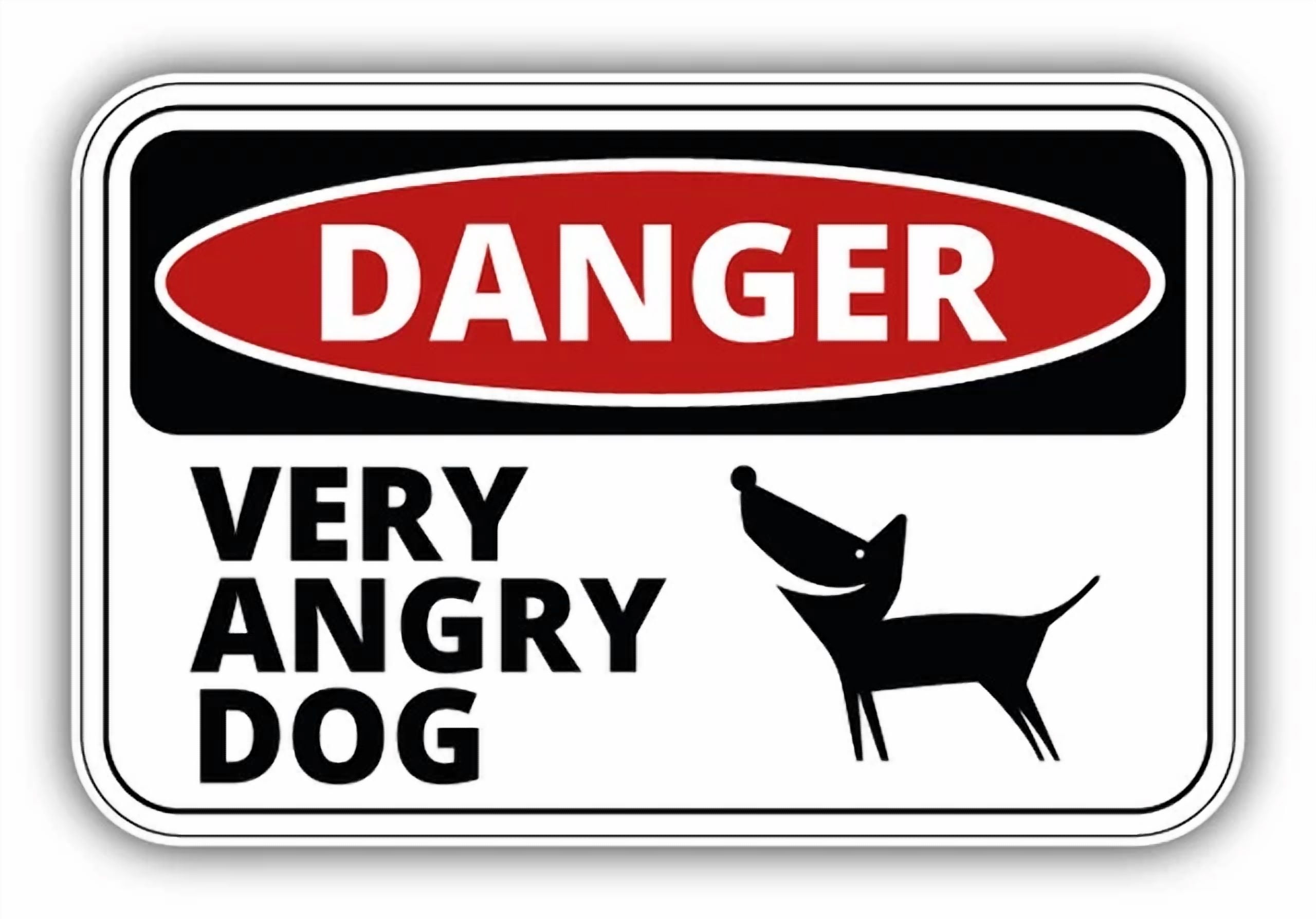 DOPASTICKER Very Angry Dog Danger Sign Sticker Decal Phone Decal Water ...