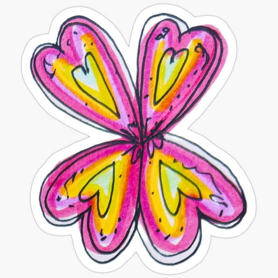 DOPASTICKER Vibrant Four Leaf Clover Sticker Phone Sticker, Latop ...