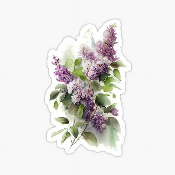 DOPASTICKER Vibrant Spring Blossoms Series: Exquisite Lilacs Watercolor ...