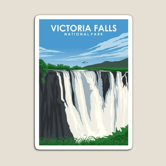 DOPASTICKER Victoria Falls National Park Zambia Africa Travel Poster ...