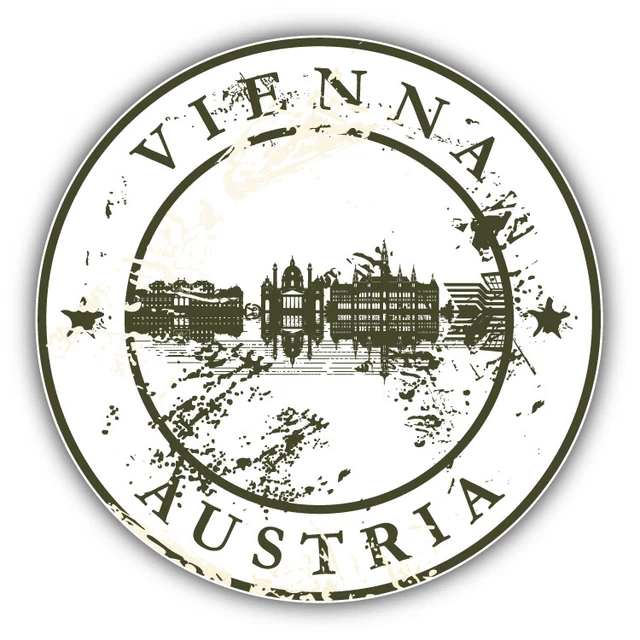 DOPASTICKER Vienna City View Austria Grunge Rubber Sticker Decal Phone ...
