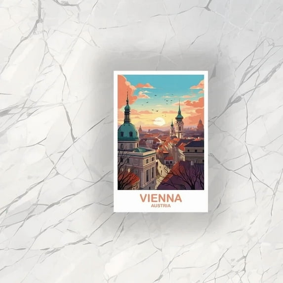 DOPASTICKER Vienna Travel Sticker, Austria City Skyline Art, Vienna ...