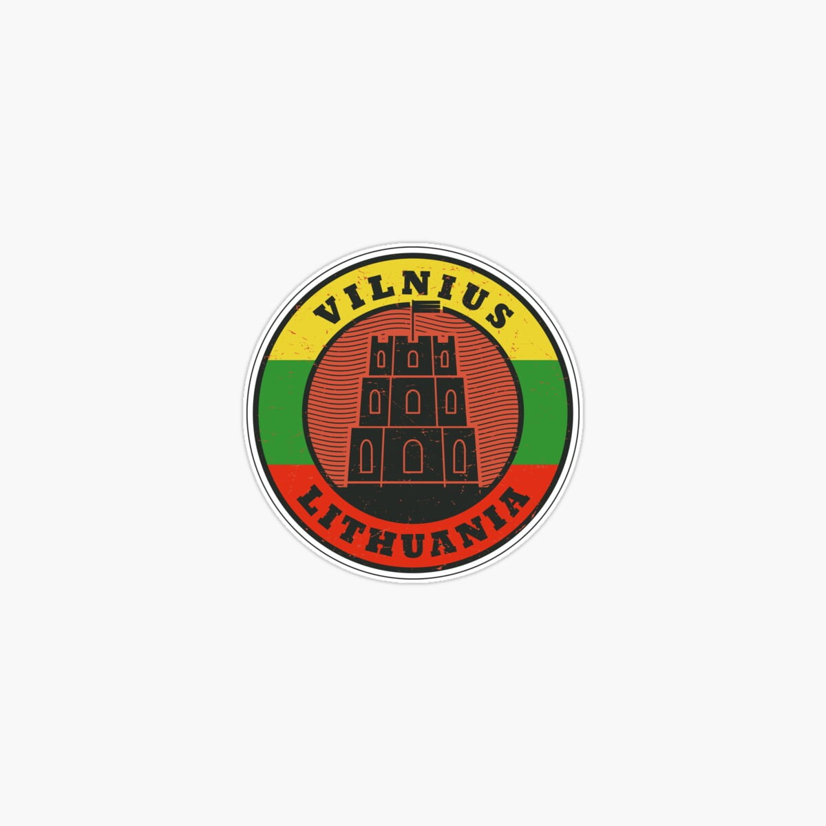 DOPASTICKER Vilnius, Lithuania Sticker, Phone Sticker Water Bottle ...