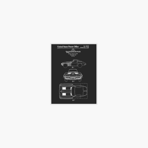 DOPASTICKER Vintage 1962 Sports Car Patent Art Print Titled Automobile ...