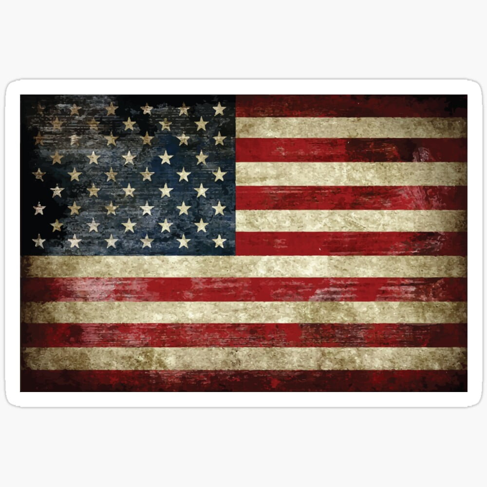 DOPASTICKER Vintage American Flag - Beautiful Us Flag Sticker Phone ...