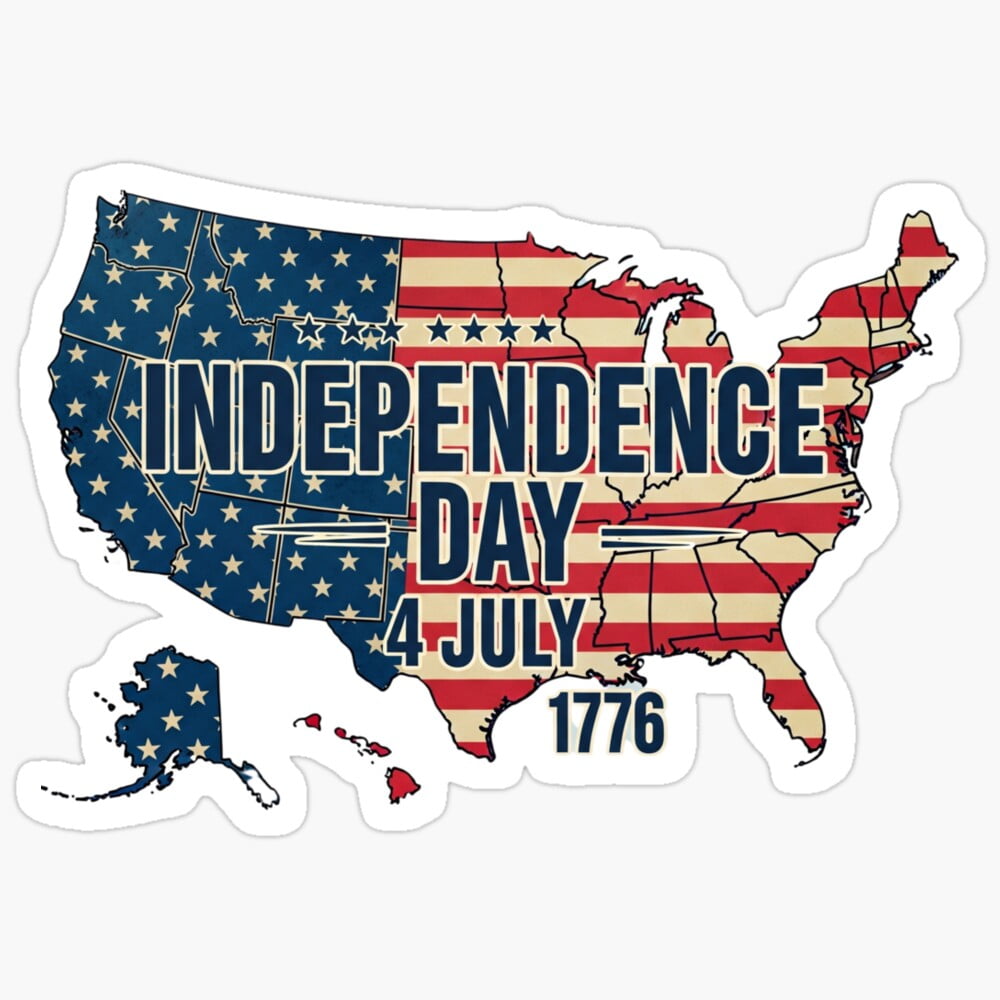 DOPASTICKER Vintage American Independence Day Sticker Phone Decal Water ...