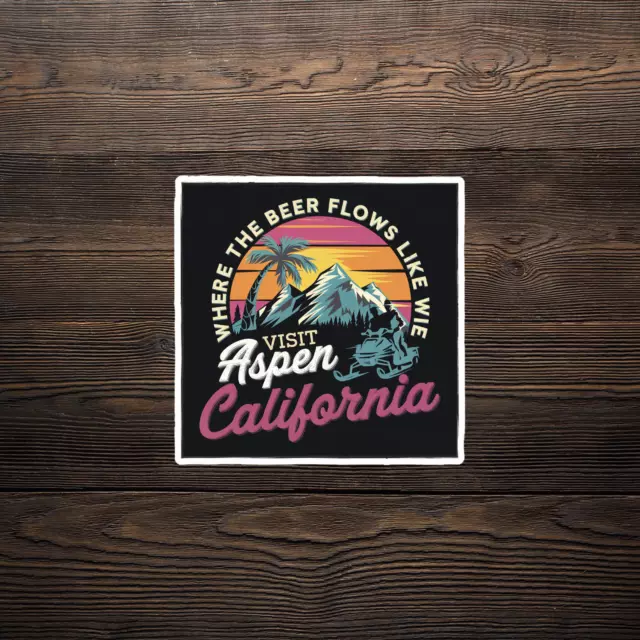 DOPASTICKER Vintage Aspen California Ski Resort Sticker - Mountain ...
