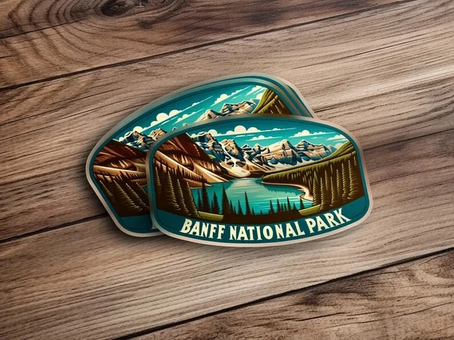 DOPASTICKER Vintage Banff National Park Sticker Retro Travel Laptop ...