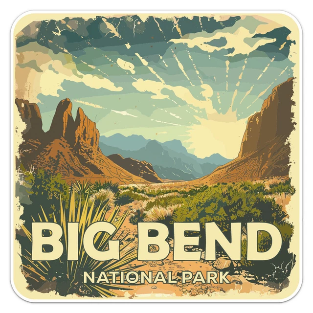 DOPASTICKER Vintage Big Bend National Park Sticker Decal Phone Decal ...