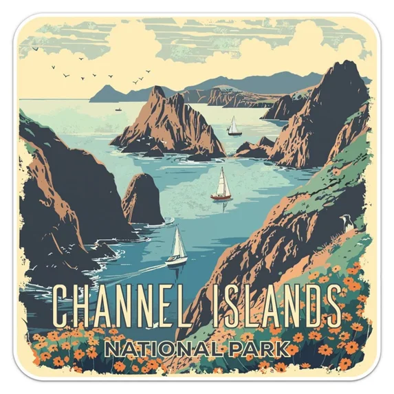 DOPASTICKER Vintage Channel Islands National Park Sticker Decal Phone ...