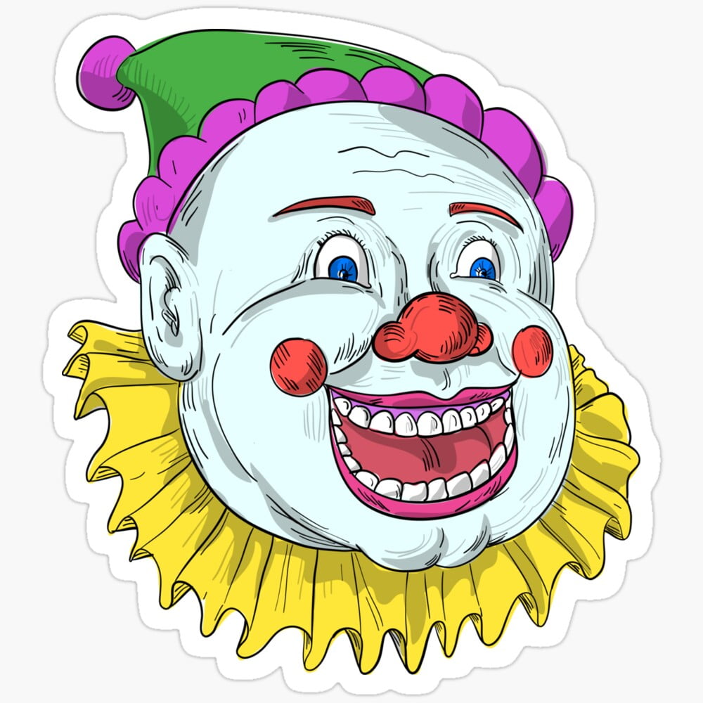 DOPASTICKER Vintage Circus Clown Smiling Drawing Sticker Phone Decal ...