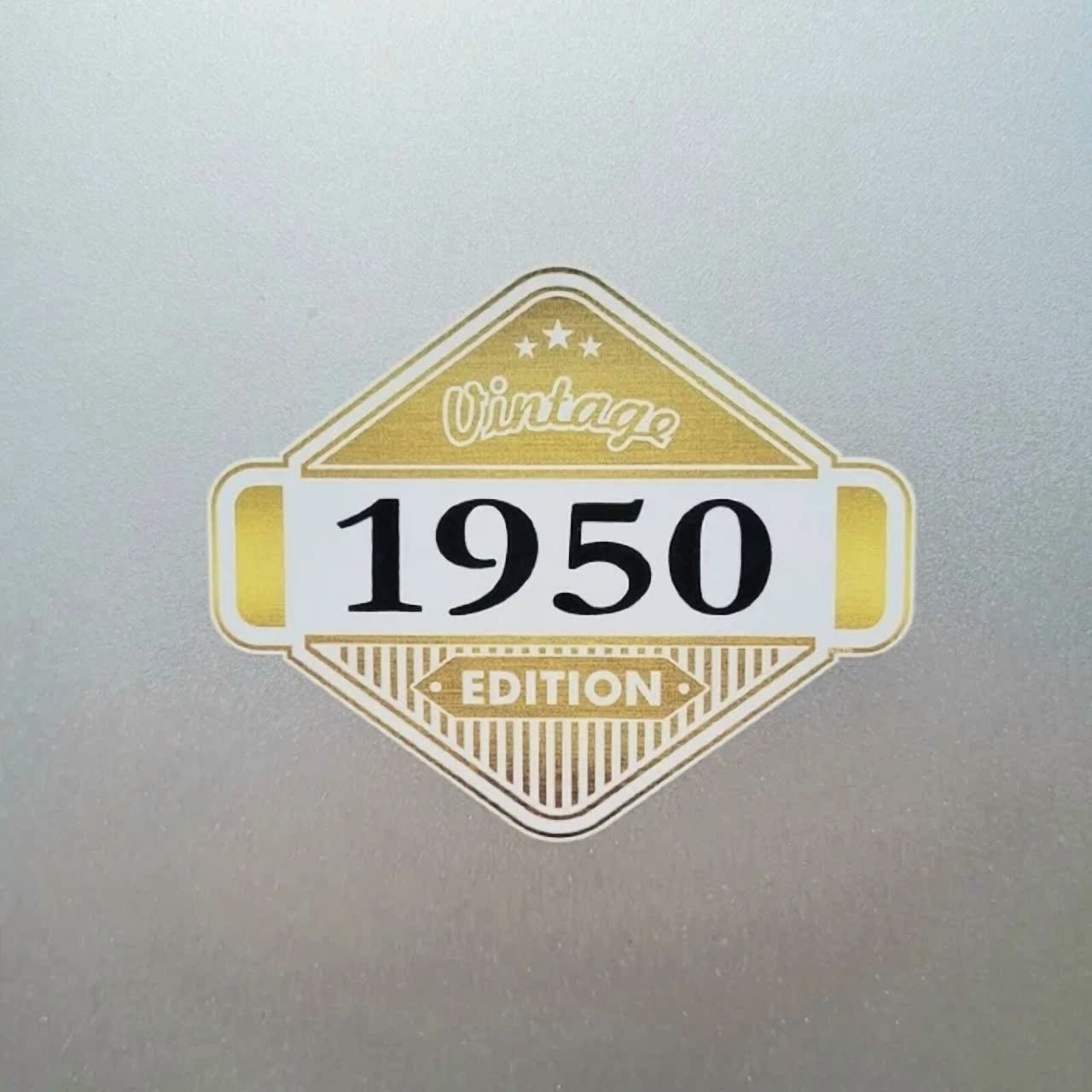 DOPASTICKER Vintage Edition 1950 Brushed Gold Effect Sticker Decal For ...