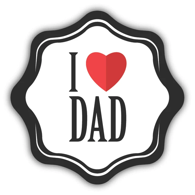 DOPASTICKER Vintage Father'S Day Label I Love Dad Car Sticker Phone ...