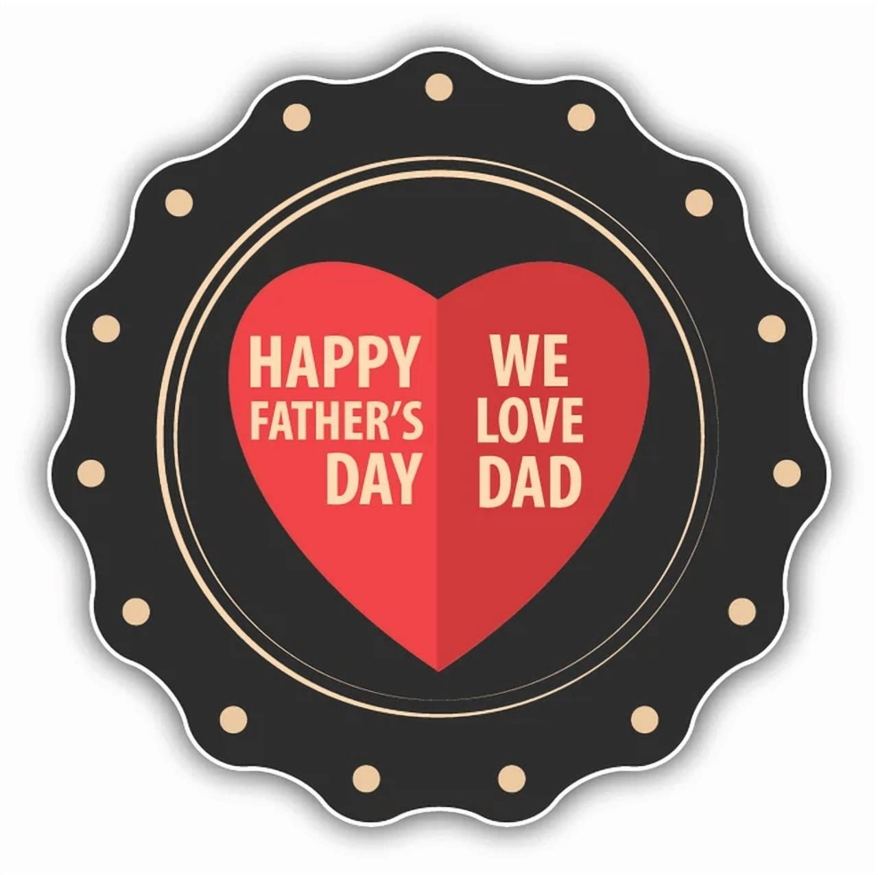 DOPASTICKER Vintage Happy Father'S Day Label We Love Dad Car Sticker ...