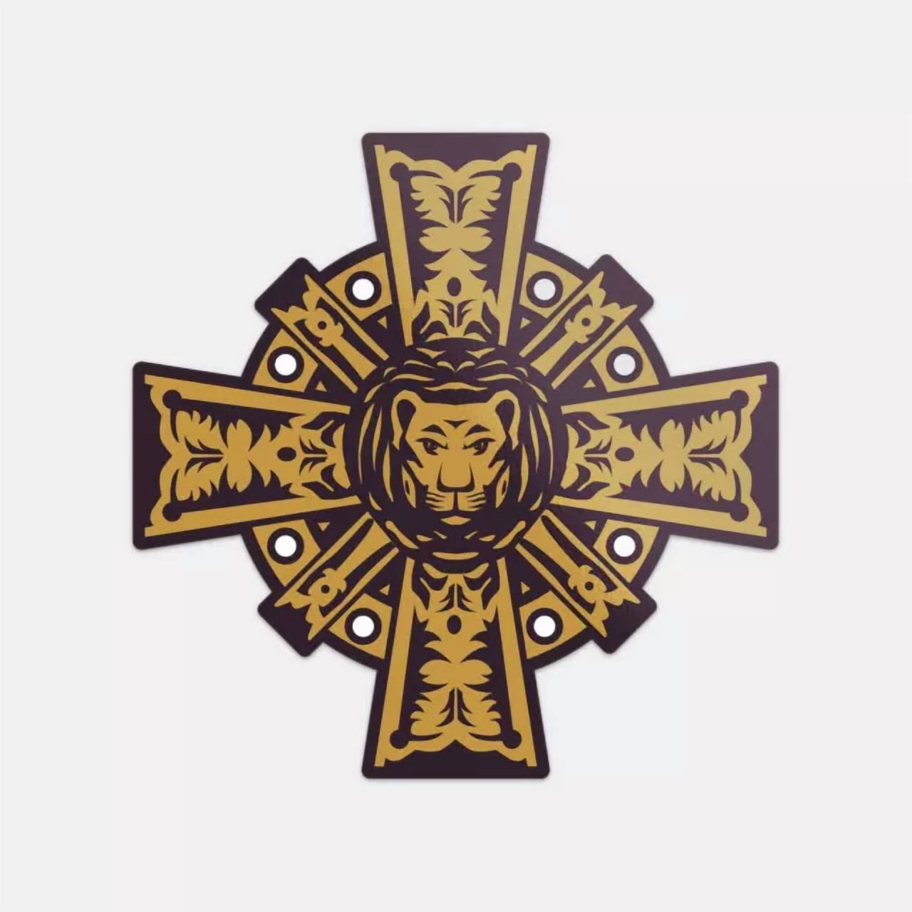 DOPASTICKER Vintage Lion Head Iron Cross Sticker Decal Phone Decal ...