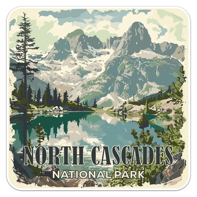 DOPASTICKER Vintage North Cascades National Park Sticker Decal Phone ...