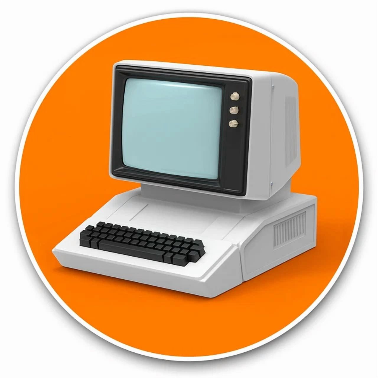 DOPASTICKER Vintage Pc Computer 80'S Retro Cool Gift Decorative Laptop ...