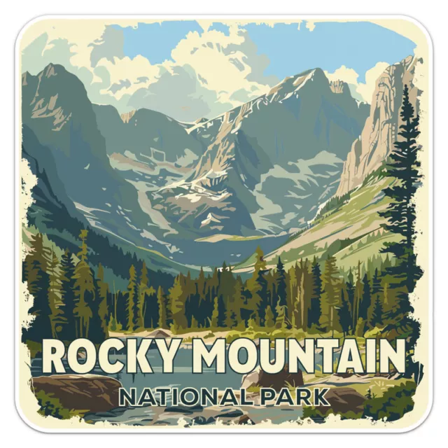 DOPASTICKER Vintage Rocky Mountain National Park Sticker Decal Phone ...