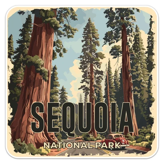 DOPASTICKER Vintage Sequoia National Park Sticker Decal Phone Decal ...