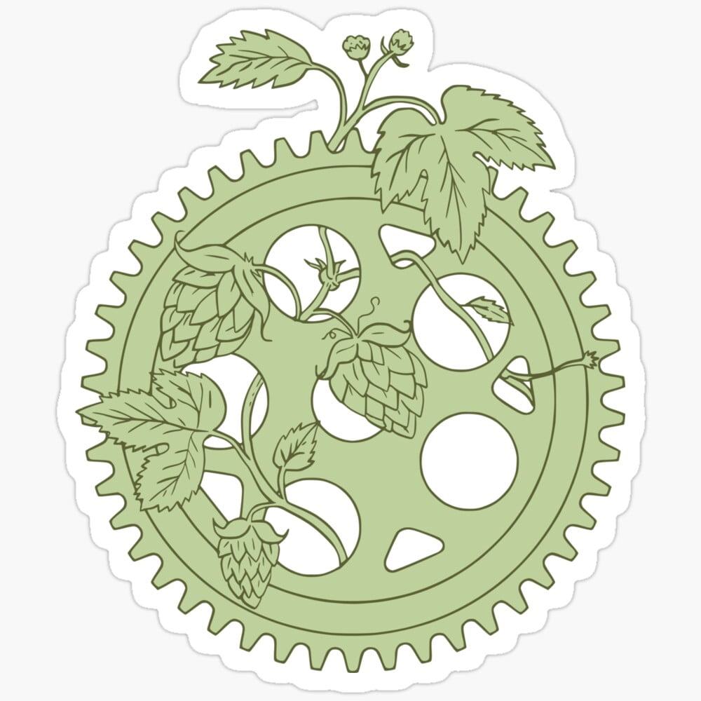 DOPASTICKER Vintage Single Ring Crank Hops Drawing Sticker Phone Decal ...