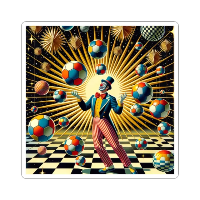 DOPASTICKER Vintage Style Cosmic Clown Mid Century Art- Decorative ...