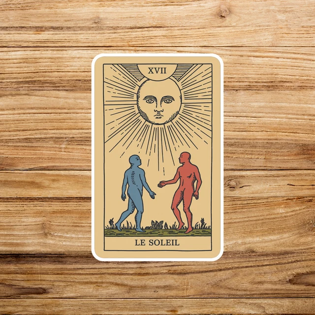 DOPASTICKER Vintage Tarot Card Sticker - The Sun Soleil Xvii Mystical ...