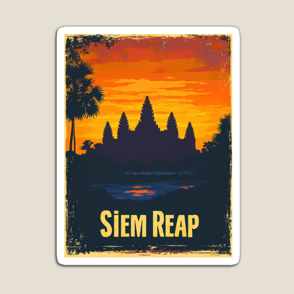 DOPASTICKER This Vintage Travel Poster Showcases The Iconic Silhouette ...