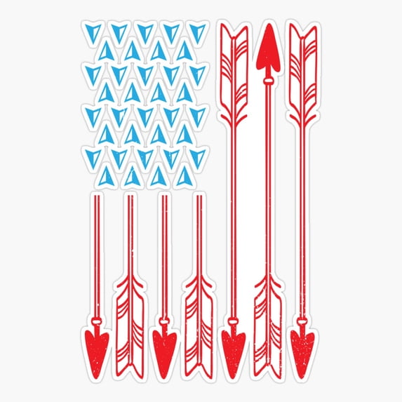 DOPASTICKER Vintage Usa Red White Archery Arrow American Lag Gift ...