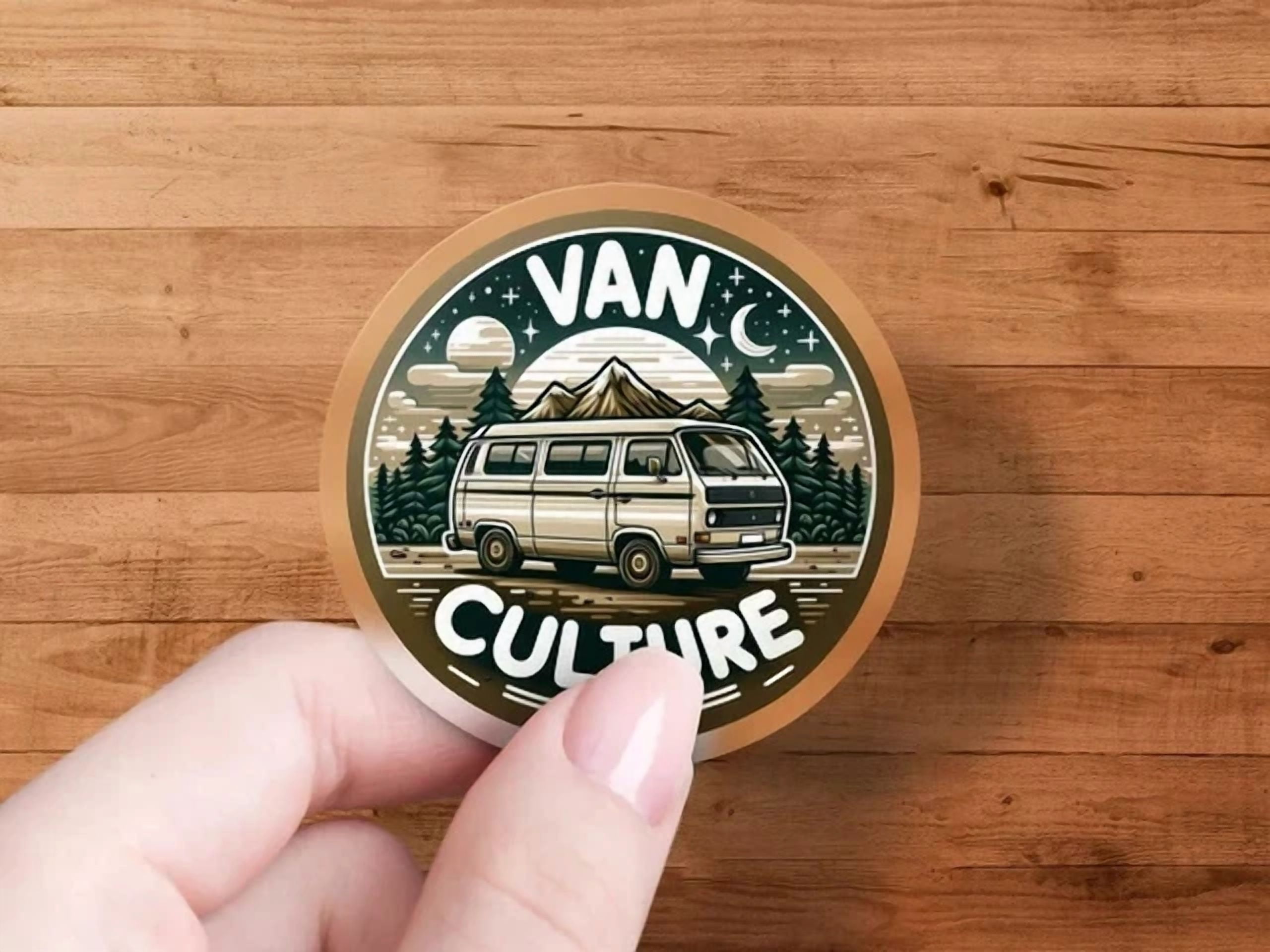 DOPASTICKER Vintage Van Culture Sticker Retro Camper Adventure Water ...