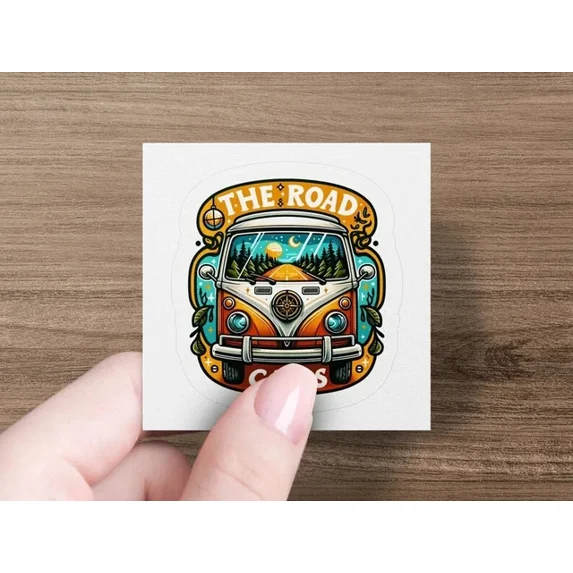 DOPASTICKER Vintage Van Travel Sticker Adventure Road Trip Camping ...