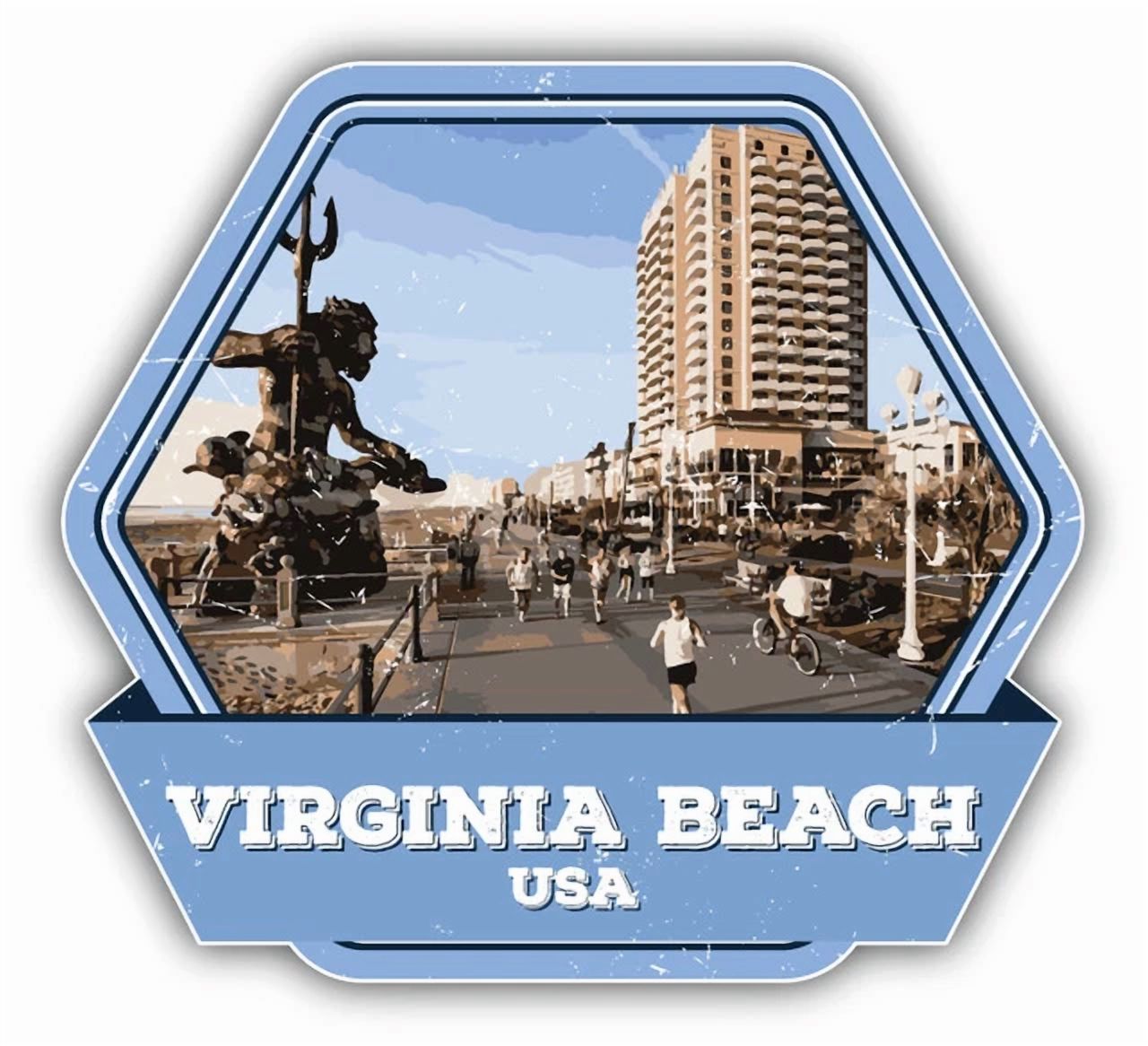 DOPASTICKER Virginia Beach City Usa Grunge Vintage Travel Sticker Decal ...