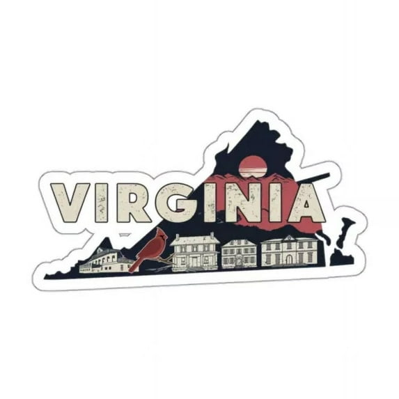 DOPASTICKER Virginia State Outline Design United States Of America ...