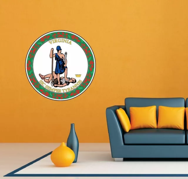 DOPASTICKER Virginia State Seal Usa Wall Room Garage Decor Sticker ...