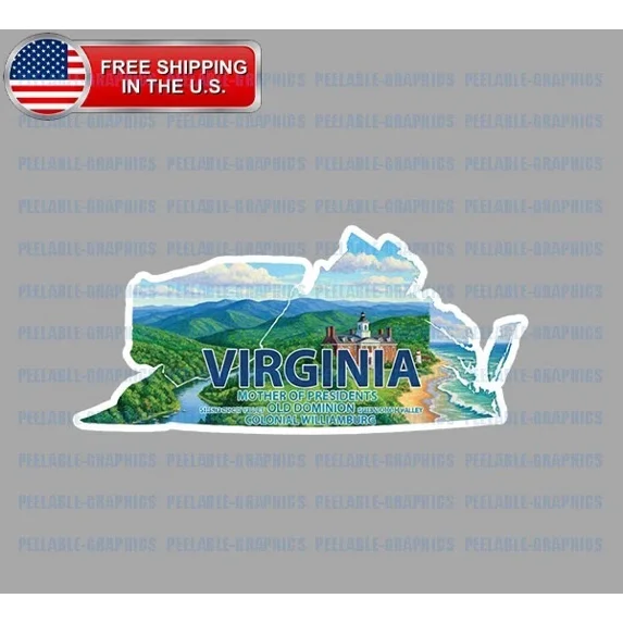 DOPASTICKER Virginia State Sticker Souvenir Travel Sticker Phone ...