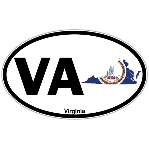 DOPASTICKER Virginia Us State Usa America Oval Car Window Sticker Decal ...