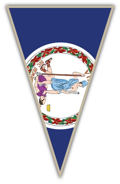 DOPASTICKER Virginia Usa State Flag Car Sticker Decal Phone Decal Water ...