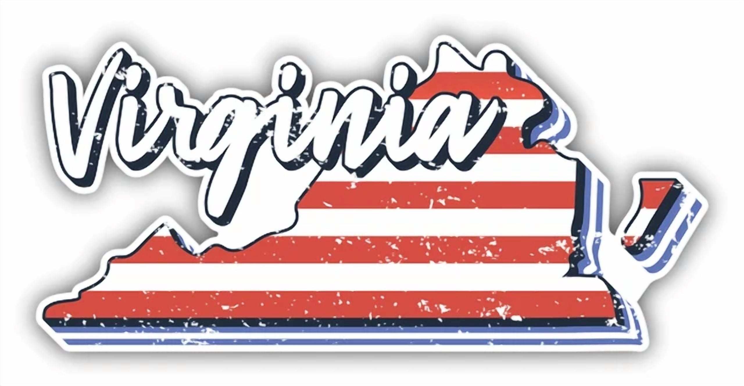 DOPASTICKER Virginia Usa State Map Flag Sticker Decal Phone Decal Water Bottle Stickers, Cars ...
