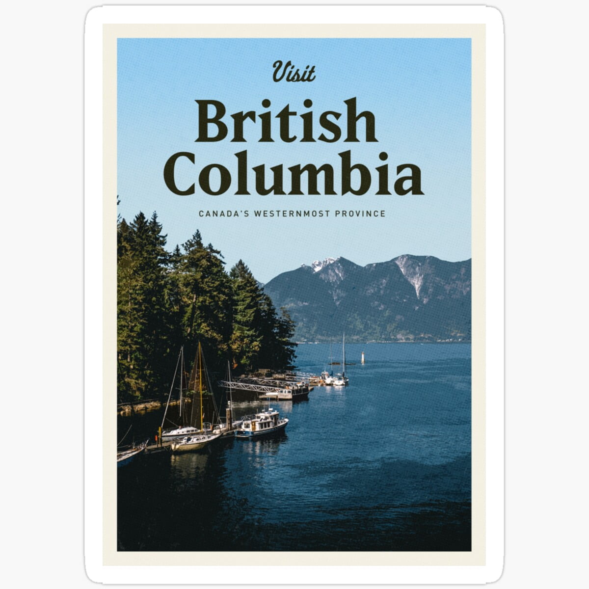 DOPASTICKER Visit British Columbia Sticker Waterproof Sticker For Water ...