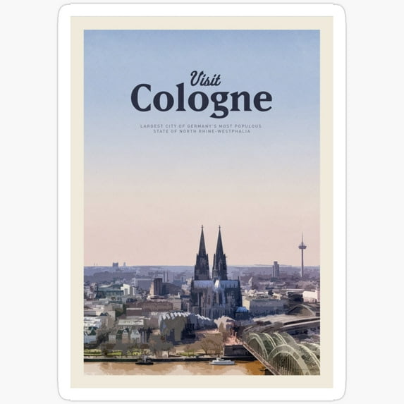 DOPASTICKER Visit Cologne Sticker Waterproof Sticker For Water Bottles ...