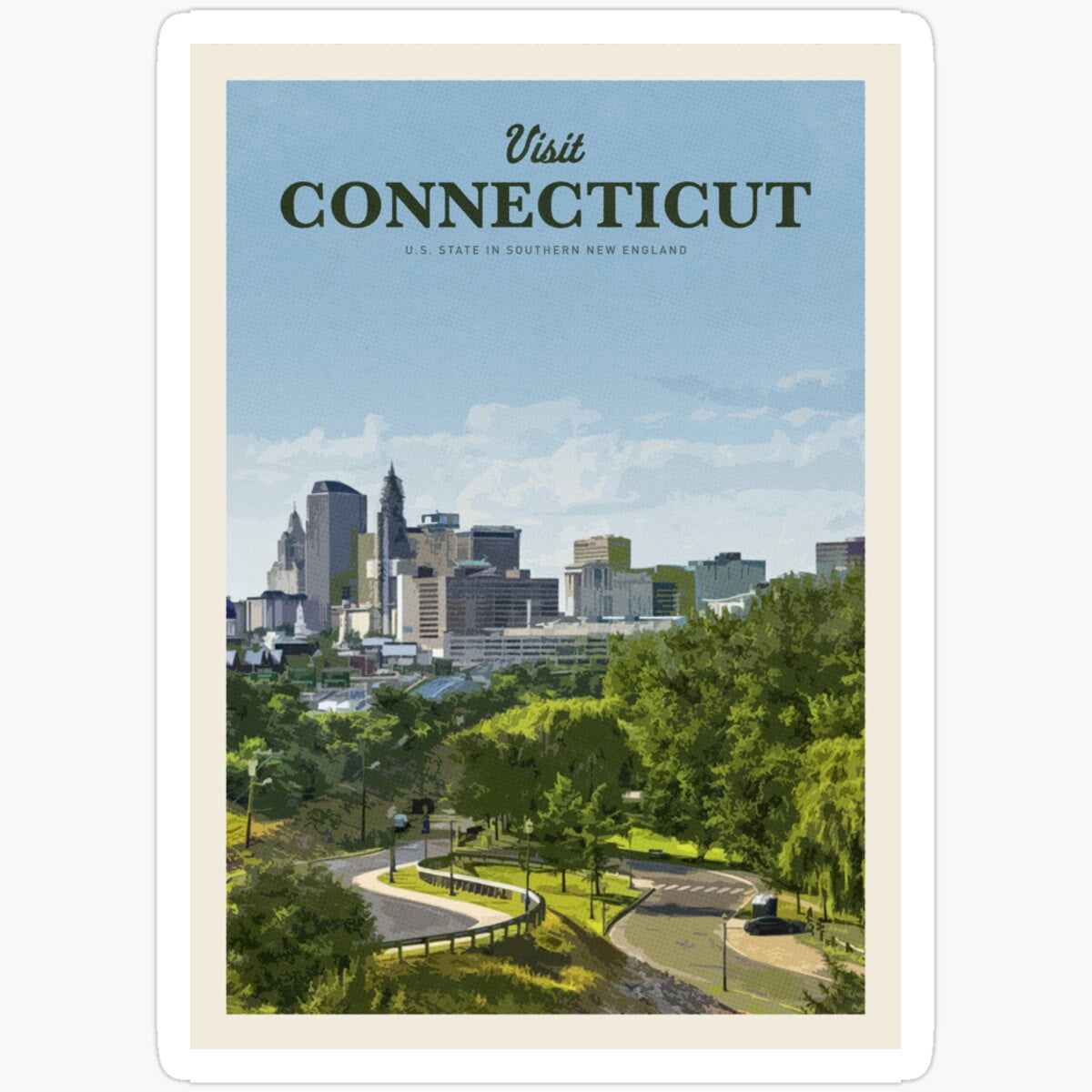 DOPASTICKER Visit Connecticut Sticker Waterproof Sticker For Water ...